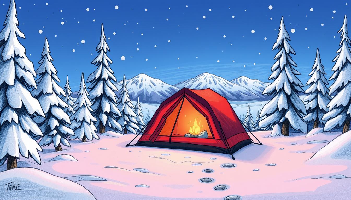 Zelt Wintercamping im Schnee » Tipps für eisige Nächte